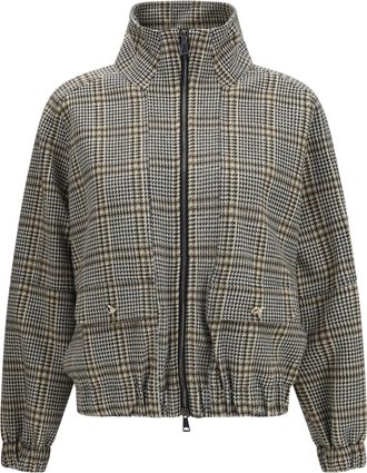 Fabiana Filippi Check Jersey Bomber Jacket - Gray