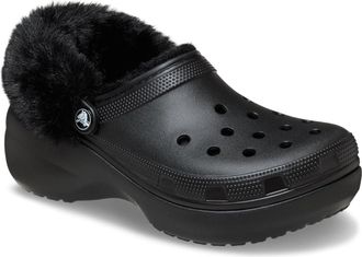 Crocs Classic Platform Fuzz Lined Clog 38-39 EU Black