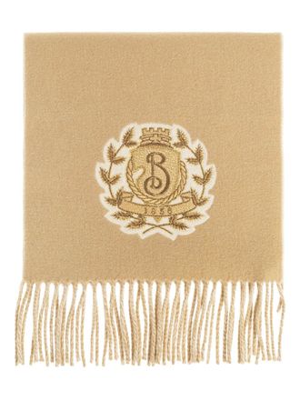 Burberry &eacute;charpe frang&eacute;e &agrave; blason logo - Tons neutres