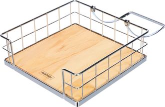 Nerthus Kitchenware Nerthus Serviettenhalter zu Edelstahl und Holzsockel, Edelstahl