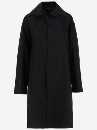 Balenciaga Womens Cotton Chemisier Dress Black