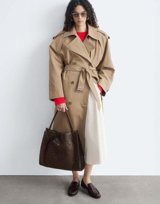 & Other Stories trench-coat crois&eacute; ceintur&eacute; beige-Neutre