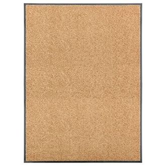 vidaXL Paillasson Lavable Tapis de Couloir Paillasson dEntrée Tapis de Porte Tapis de Bienvenue Intérieur Extérieur Antidérapant Crème 90x120 cm