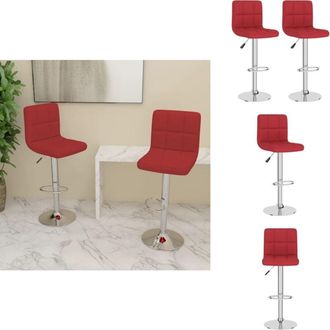 vidaXL Barhocker 2 Stk. Weinrot Stoff - Weinroter Barhocker - Barstühle - Hocker Mit Armlehne - Drehbare Barhocker - Höhenverstellbarer Barhocker