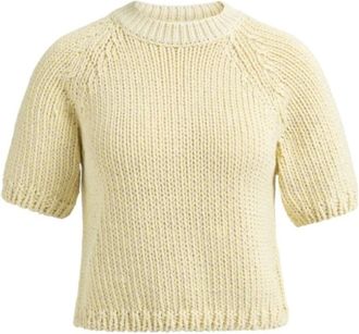YaYa Yaya, Femme, Pulls, Jaune, Taille: 38 FR Tricot ras du cou