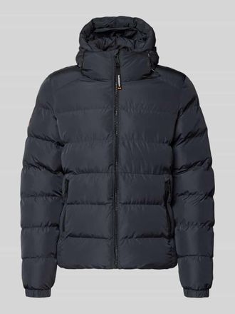 Superdry Steppjacke mit Label-Stitching und Kapuze