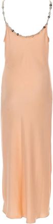 Paco Rabanne Satin Polyester Midi Dress - Pink