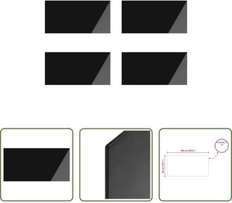 vidaXL vidaXL Table ext&eacute;rieure - Plateau de table 4 pcs Noir Verre