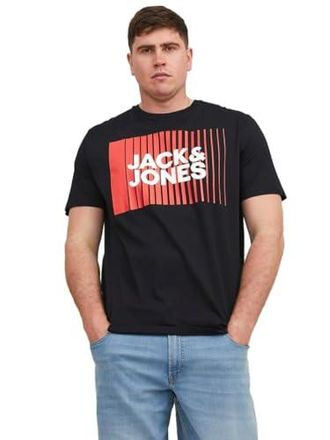 Jack & Jones Jjecorp Logo Tee Play Ss O-n Noos Pls Homme T-shirt, Noir/Imprim&eacute; : Play 5, 6XL