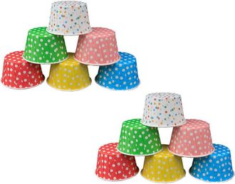 DOITOOL Angoily 100 Stück Papp-Eisbecher, Einweg-Cupcake-Halter, Papier-Dessertschalen mit Punkten, Eiscreme, Leckereibecher für Frozen Joghurt, Sundae Suppe 