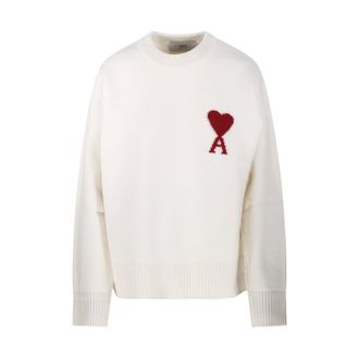 Ami Homme, Pulls, Blanc, Taille: XL Pull ras du cou Ami De Coeur