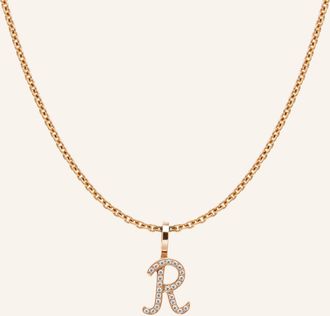 Cada Cada Kette Tiny Diamond Letter R rosegold