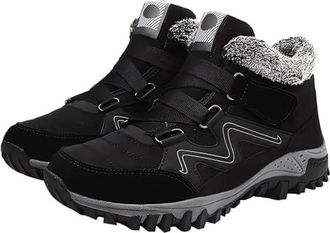 Generic Bottes de neige imperméables pour femme, coupe large, bottes dhiver thermiques décontractées doublées de fourrure, randonnée, camping, escalade, cours