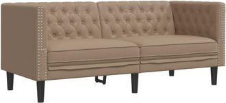vidaXL vidaXL Chesterfield-Sofa 2-Sitzer Cappuccino Kunstleder
