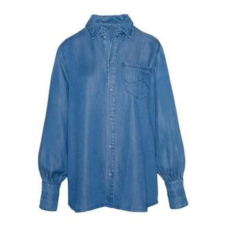 H&eacute;st 9502 Denim Shirt - - Blouses & Shirts - Damen - Blau - S