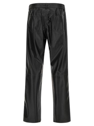 Maison Margiela Leather-Effect Five-Pocket Trousers - Black