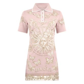 Philipp Plein Femme, Robes, Rose, Taille: 40 FR Polo Mini Robe Tatouage Papillon