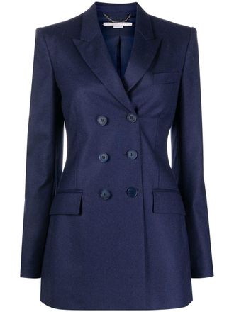 Stella McCartney blazer en laine &agrave; boutonni&egrave;re crois&eacute;e - Bleu