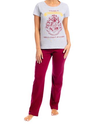 Harry Potter Damen Hogwarts Schlafanzug Rot XX-Large