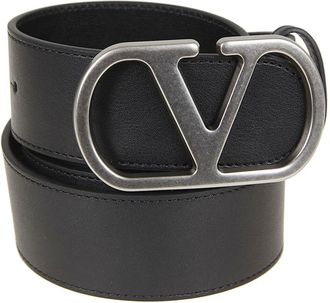 Valentino Garavani Homme, Accessoires, Noir, Taille: 110 CM VLogo Signature Buckle Belt