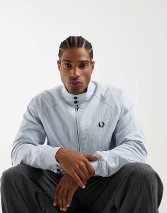 Fred Perry Blouson Harrington effet froiss&eacute; - Bleu p&acirc;le