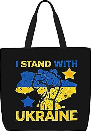 Generic Sac Fourre-Tout Je Soutiens LUkraine Sac Cabas Lavables R&eacute;utilisable Sacs &Agrave; Main, Pour Filles, Shopping, Burea, Voyage