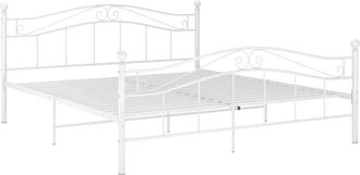 vidaXL Bett Wei&szlig; Metall 140x200 cm Vidaxl