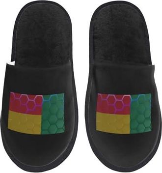 Generic Respirant Pantoufles &agrave; Hiver Drapeau du B&eacute;nin Chaussures Confortable Chaussons en Peluche pour Maison Hiver Adulte M