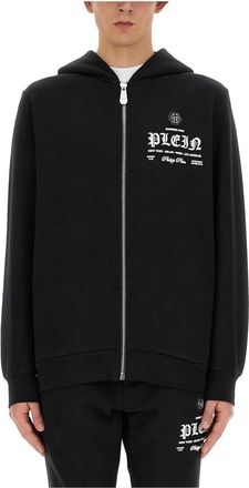 Philipp Plein Homme, Sweatshirts et sweats &agrave; capuche, Noir, Taille: S Sweat &agrave; capuche Sweatjacket Gothic Plei