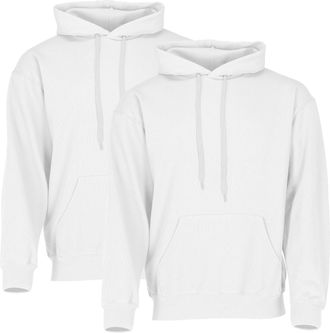 Fruit Of The Loom Classic Hooded Sweat 2er-Pack Herren, White, XXL