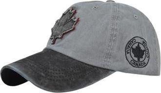 Generic Casquette de baseball du Canada 2026 avec drapeau de feuille d&eacute;rable brod&eacute; pour la f&ecirc;te du Canada, gris fonc&eacute;, Taille unique