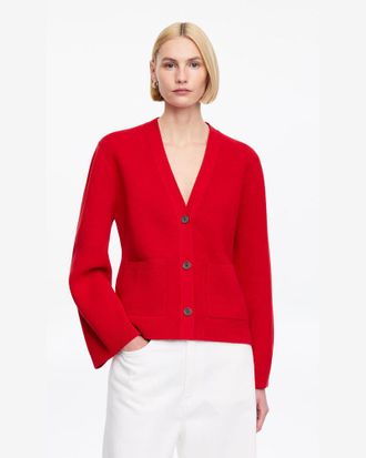 Arket Strickjacke Aus Baumwolle -Rot