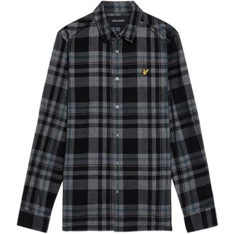 Lyle & Scott Hemd f&uuml;r Herren, Mit Schnur, Lang&auml;rmlig (Samtschwarz/Wei&szlig;)