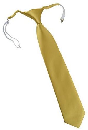 TigerTie Designer Security Cravate de sécurité, en couleur unie, pré-nouée avec élastique, or, Taille Unique