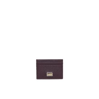 Dolce & Gabbana Kartenetui aus Kalbsleder mit Markenplakette - - Accessories - Damen - Lila - ONE SIZE