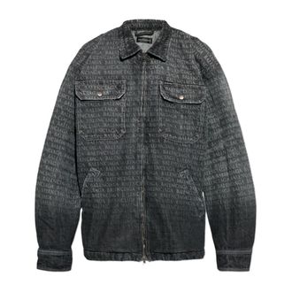 Balenciaga Monogrammierte Jeansjacke - - Jackets - Herren - Grau - S