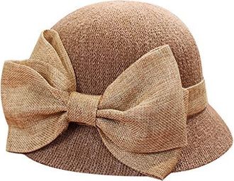Generic Chapeau d&eacute;t&eacute; tendance pour femme avec noeud en coton doux, kaki, Taille unique