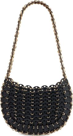 Paco Rabanne sac porté épaule Moon Flip à disques (1969) - Noir