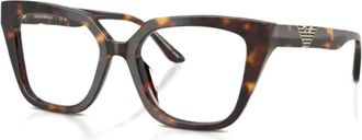 Emporio Armani geometric logo glasses - Braun