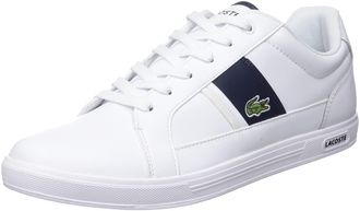 Lacoste Herren Low-Top Sneaker Europa 0722 1 SMA, Männer Halbschuhe,schnürschuhe,schnürer,Mens,Man,Halbschuhe,Weiss/Marineblau (042),42 EU / 8 UK