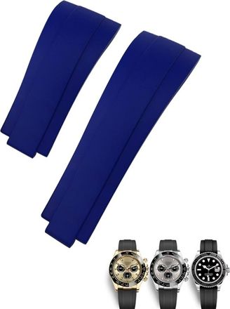 Generic 20 mm Fluorkautschuk für GMT Yacht-Master OYSTERFLEX Schwarz Grün Rot Soft Strap Armband