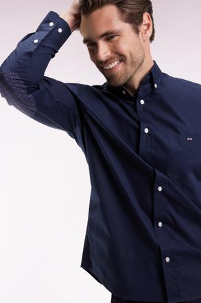 Eden Park Chemise En Coton Marine &Agrave; Coudi&egrave;re Imprim&eacute;es Coupe Droite