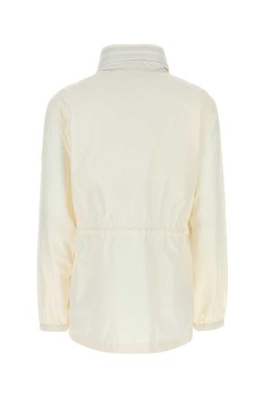 Burberry Womens White Nylon Jacket Seashellwhite Exterior: Giacche E Gilet