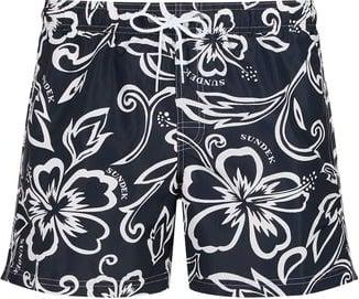 Sundek Short de bain imprim&eacute; &agrave; bandes contrastantes