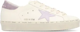 Golden Goose Womens Sneakers Hi Star Leather White-Lilac Cow Hide Trainers White/lilac