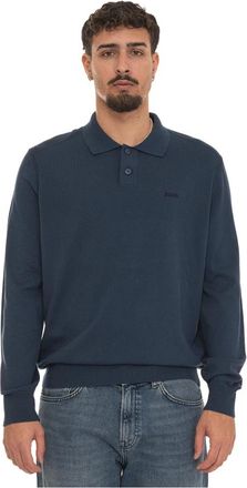 HUGO BOSS Homme, Sweatshirts et sweats &agrave; capuche, Bleu, Taille: S Asac-pl Polo Long Sleeves