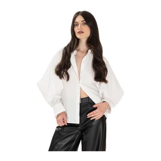 Erika Cavallini Semi Couture Camicia con maniche ampie con spacchi cotone - - Blouses & Shirts - Damen - Wei&szlig; - M