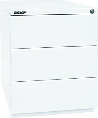 Bisley Rollcontainer OBA mit 25 mm Top, 3 Universalschubladen, Metall, 696 Verkehrsweiß, 56.5 x 42 x 51.9 cm