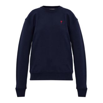 Ami Sweatshirt mit gesticktem Logo - - Sweatshirts & Hoodies - Damen - Blau - S
