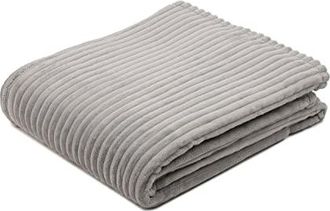 Gözze Kuschelweiche Kuscheldecke, Feine Cord-Optik, 1040g/Stück, 150 x 200 cm - Silber
